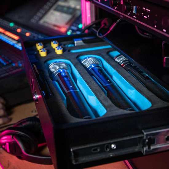 Adam Hall 87402 MICROPHONE INLET Microphone Foam Inlay for 2U Rack ...